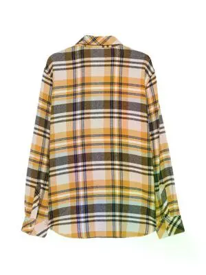 GOD'S TRUE CASHMERE Check-pattern Cashmere Shirt - Yellow