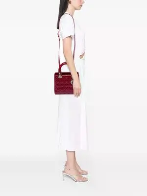 Dior 2018 Medium Patent Cannage Lady Satchel
