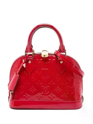 LOUIS VUITTON 2017 Monogram Vernis Alma Bb Satchel - Red