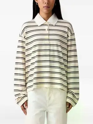Marc O'polo Striped Long-sleeve Polo Shirt - Yellow