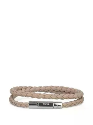 TOD'S Mycolors Braided-leather Wrap Bracelet - Neutrals