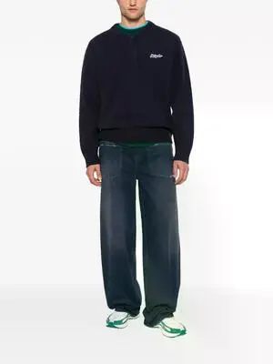 Axel Arigato Invert Logo-embroidered Wide-leg Jeans