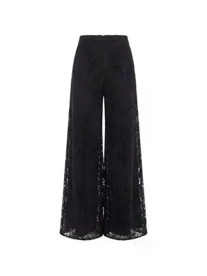 GEMY MAALOUF Lace-overlay Palazzo Pants - Black