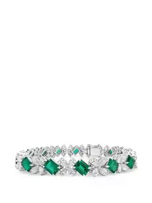 HYT JEWELRY Emerald And Diamond Bracelet - Silver