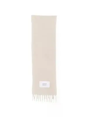 Maison Kitsuné Fringed Logo-patch Scarf - Neutrals