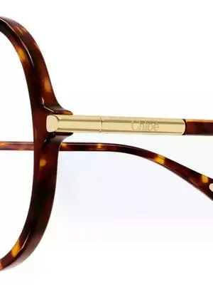 Chloé Tortoiseshell-effect Pilot-frame Glasses