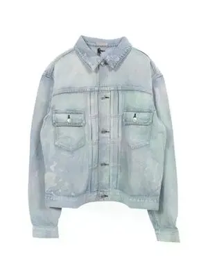 Dior X Kenny Scharf 2010s Logo-embroidered Denim Jacket - Blue