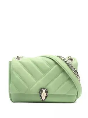 BVLGARI 2010s Serpenti Cabochon Shoulder Bag - Green