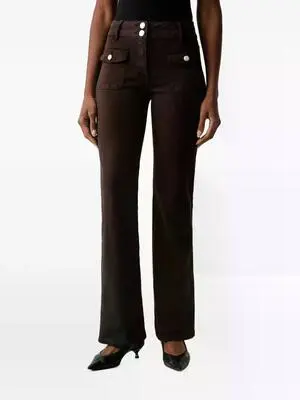MORGAN Button-embellished Flared Jeans - Brown