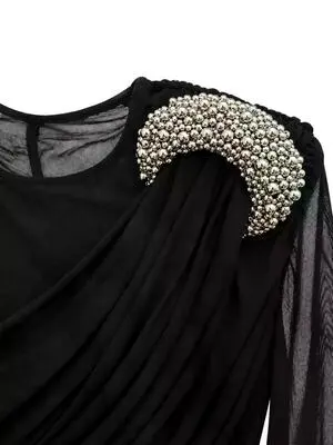 Amen Jewel-embellished Draped Mini Dress
