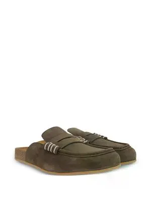 JW Anderson Stitch-detail Suede Mules - Brown