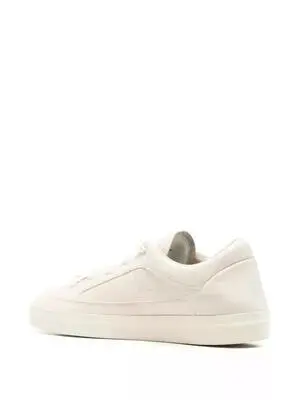 SANTHA Contrast-stitched Leather Sneakers - Neutrals
