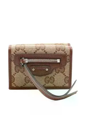 Gucci 2010s X Balenciaga Neo Classic Trifold Wallet - Brown