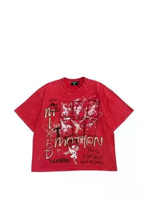 Mixed Emotion Crimson Graphic-print T-shirt - Red