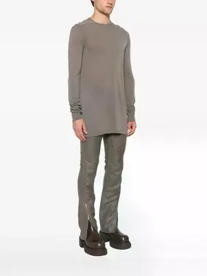 Rick Owens Longline Ribbed-cuff T-shirt - Grey