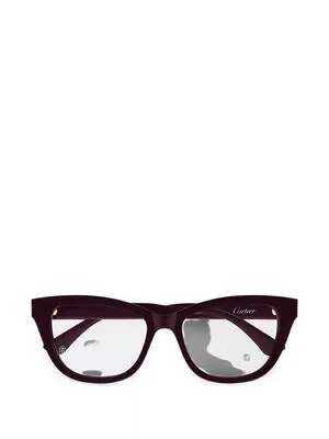 Cartier Logo-plaque Cat-eye Glasses - Purple