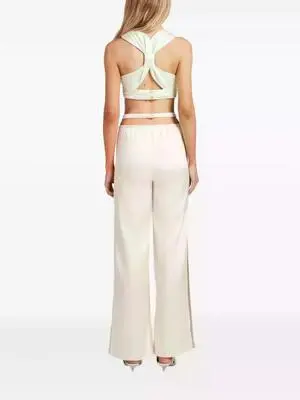 VIOLANTE NESSI Adele Bow-detail Satin Top - Neutrals