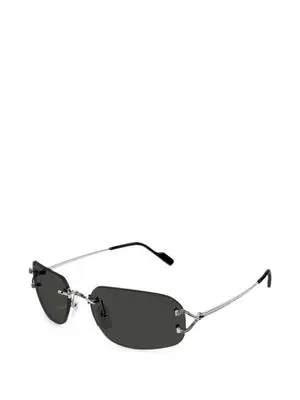 Cartier Rimless Rectangle-frame Sunglasses - Silver