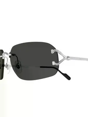 Cartier Rimless Rectangle-frame Sunglasses - Silver