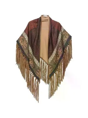 PIERRE-LOUIS MASCIA Paisley-print Fringed Shawl - Brown