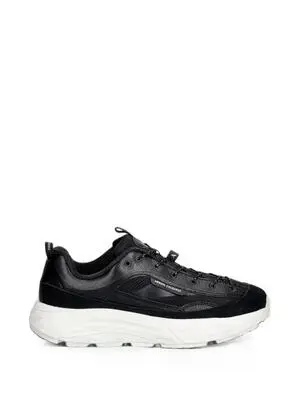 Armani Exchange Logo-patch Panelled Sneakers - Black