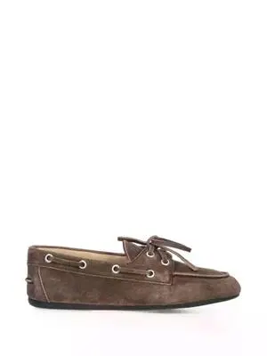 Miu Miu Suede Boat Loafers - Brown