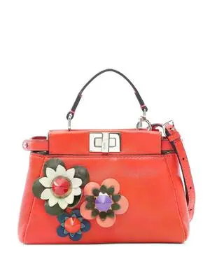 Fendi 2000s Micro Peekaboo 2way Floral-embellished Handbag
