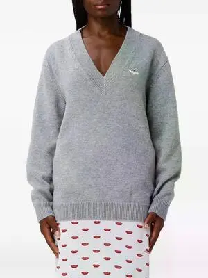 Fiorucci Angels Patch V-neck Sweater - Grey