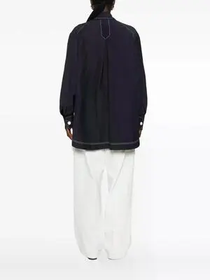 ALEMAIS Fringe-trim Woven-panel Shirt