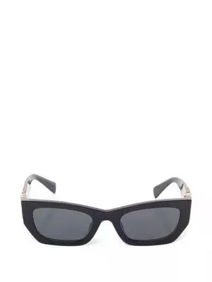 Miu Miu 2010s Logo Rectangle-frame Sunglasses - Black