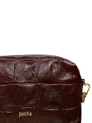 POCHE PARIS Croc-effect Leather Clutch Bag