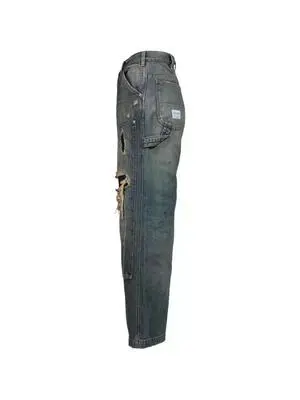 DAIRIKU Distressed Double-knee Jeans