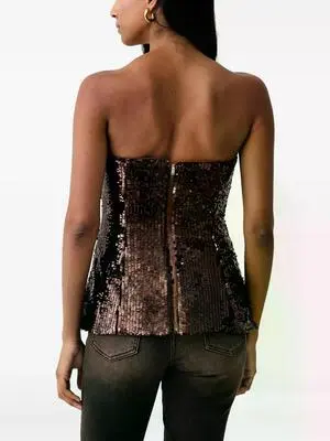Bardot Helenia Sequin-embellished Strapless Top