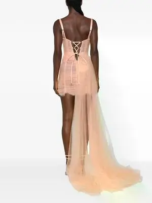 MARIA LUCIA HOHAN Elsinora Ruched Lace-trim Mini Dress