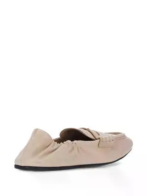 Miu Miu Ruches Nappa Leather Loafers
