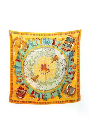 Hermès 2010s Prières Au Vent Scarf - Orange
