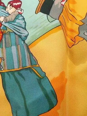 Hermès 2010s Prières Au Vent Scarf - Orange