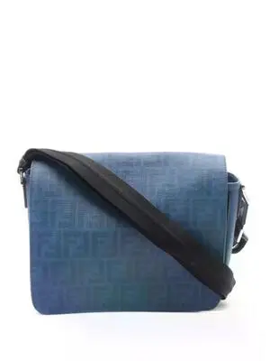 Fendi 2010s Zucca Shoulder Bag - Blue