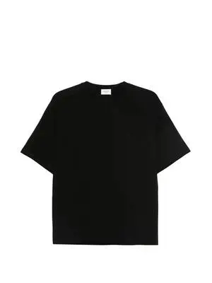 Saint Laurent Cassandre-embroidered T-shirt - Black