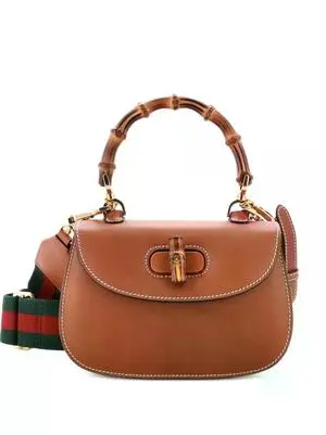 Gucci Bamboo 1947 Top Handle Bag Leather Small Satchel - Brown