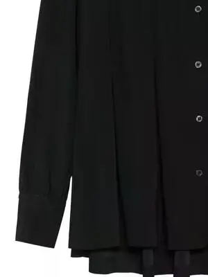 High Equally Pleated Long-sleeve Shirt