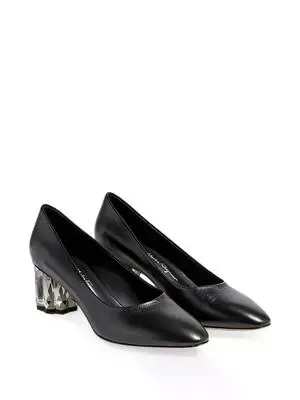 FERRAGAMO Sculptural-heel Leather Pumps