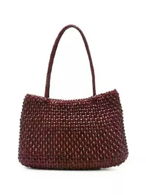 Dragon Diffusion Santa Croce Cactus Woven Leather Shoulder Bag