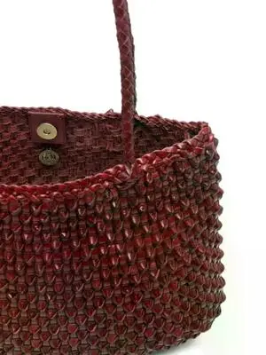 Dragon Diffusion Santa Croce Cactus Woven Leather Shoulder Bag
