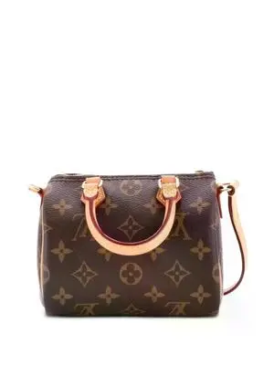 LOUIS VUITTON Speedy Bandouliere Bag Monogram Canvas Nano Crossbody Bag - Brown