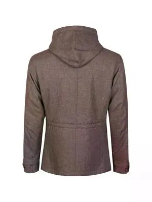 Eleventy Hooded Multi-pocket Jacket - Brown