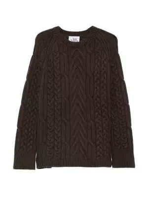 AIN AMOR Cable-knit Raglan-sleeve Sweater