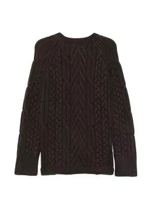 AIN AMOR Cable-knit Raglan-sleeve Sweater