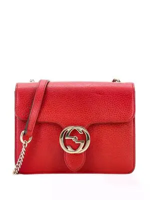 Gucci Interlocking Leather Small Shoulder Bag - Red