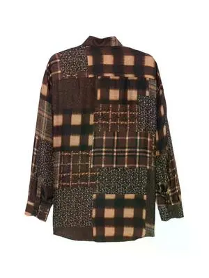 COSTUMEIN Patchwork-print Long-sleeve Shirt - Brown